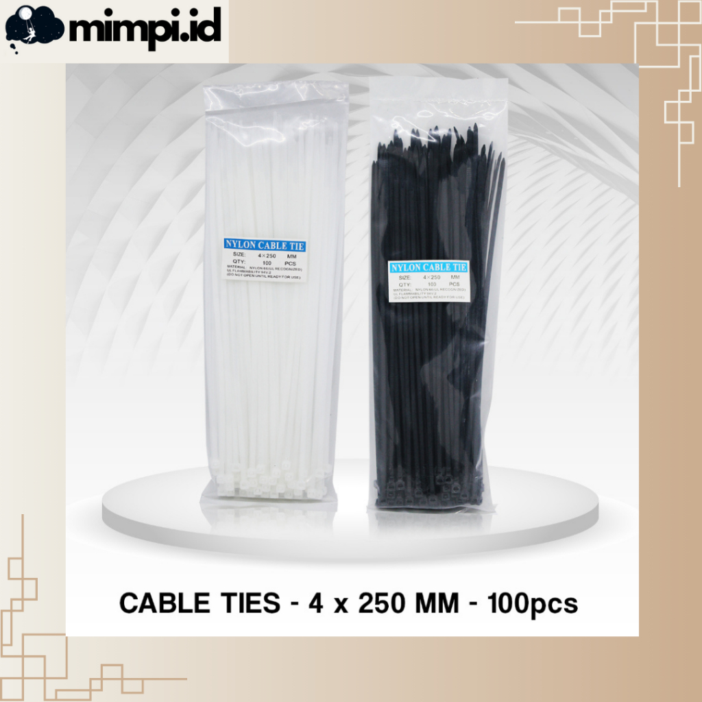 Jual Kabel Ties 4x250mm isi 100pcs Nylon Cable Tie Besar 25cm Insulock Tis 25 cm 4 x 250 mm ...
