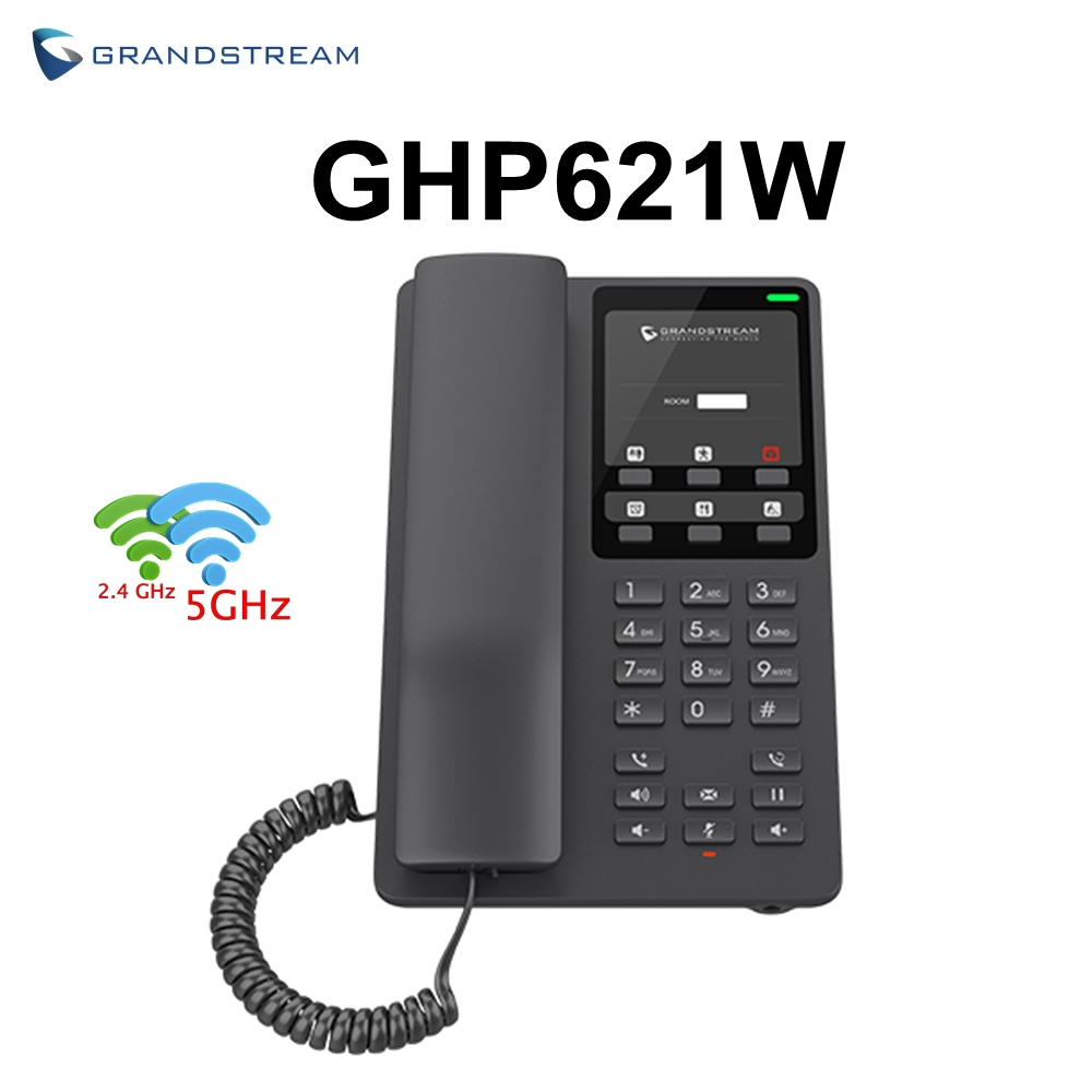 Jual Compact Hotel WiFi IP Phone Grandstream GHP621W (Black) (Termasuk adaptor) | Shopee Indonesia