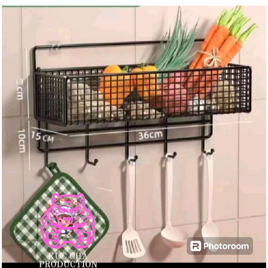 Jual RAK BUMBU DAPUR HOOK TEMPEL DINDING/RAK SERBA GUNA FREE PEREKAT UK ...