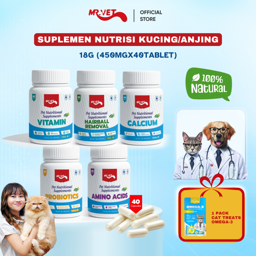 Jual Mr.Vet - Vitamin Supplemen Kucing/ Anjing Nutrisi Hewan Peliharaan ...