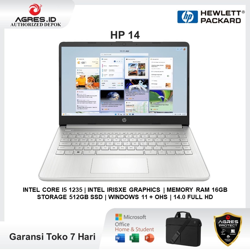 Jual Laptop HP 14 I5 1235 16GB 512GB Win 11 OHS 14.0 Full HD IPS ...