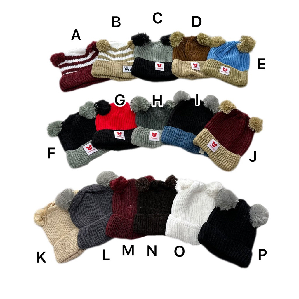 Jual Topi rajut bayi MURAH kupluk baby cewek cowok newborn pink biru ...