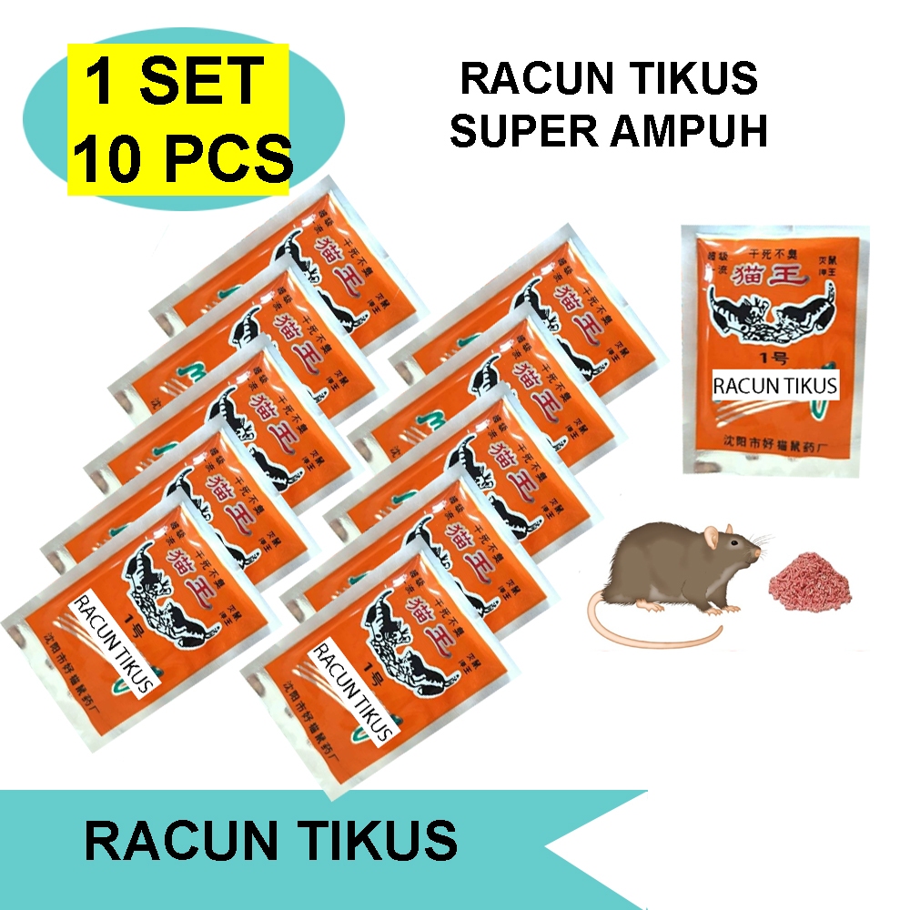 Jual Racun Tikus Super Ampuh 10 PCS Pembasmi Tikus Langsung Mati Kering ...