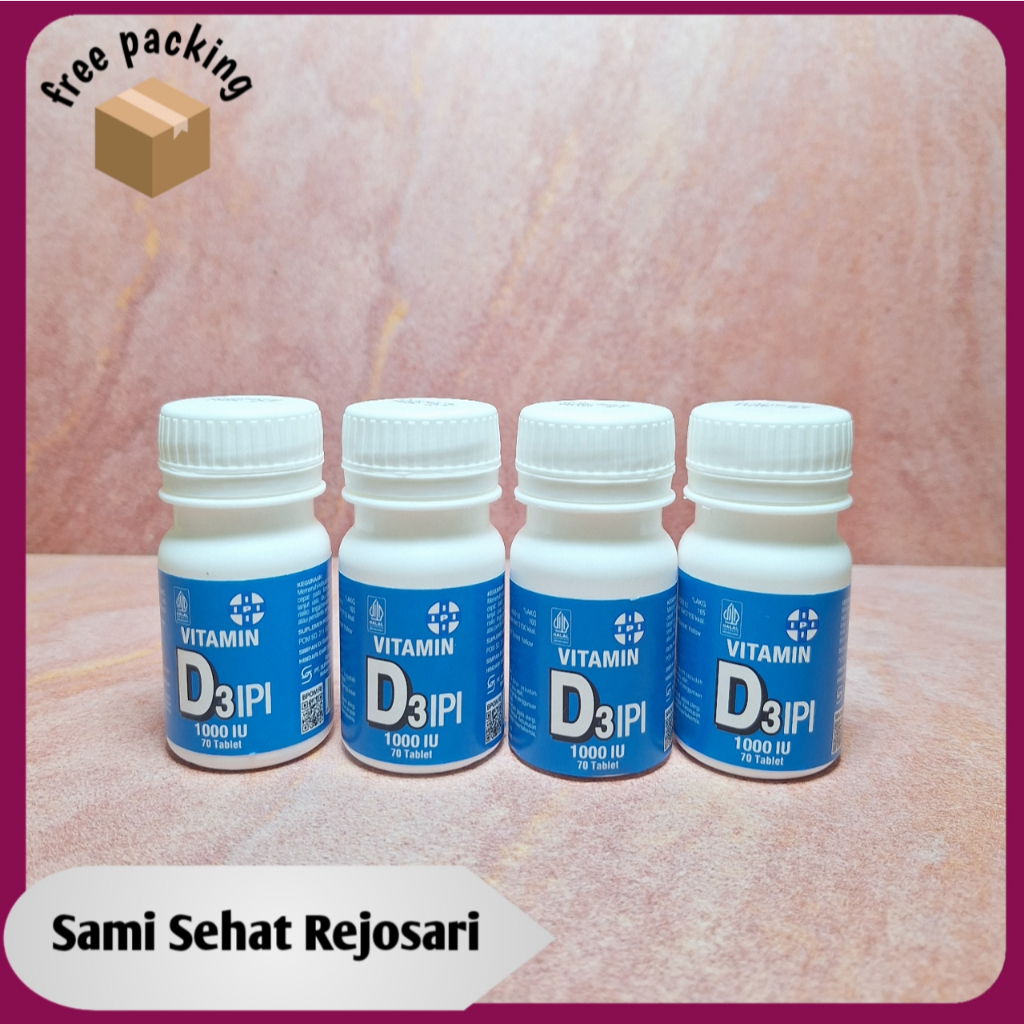 Jual 4 Botol IPI VITAMIN D3 1000 IU 70 TABLET | Shopee Indonesia