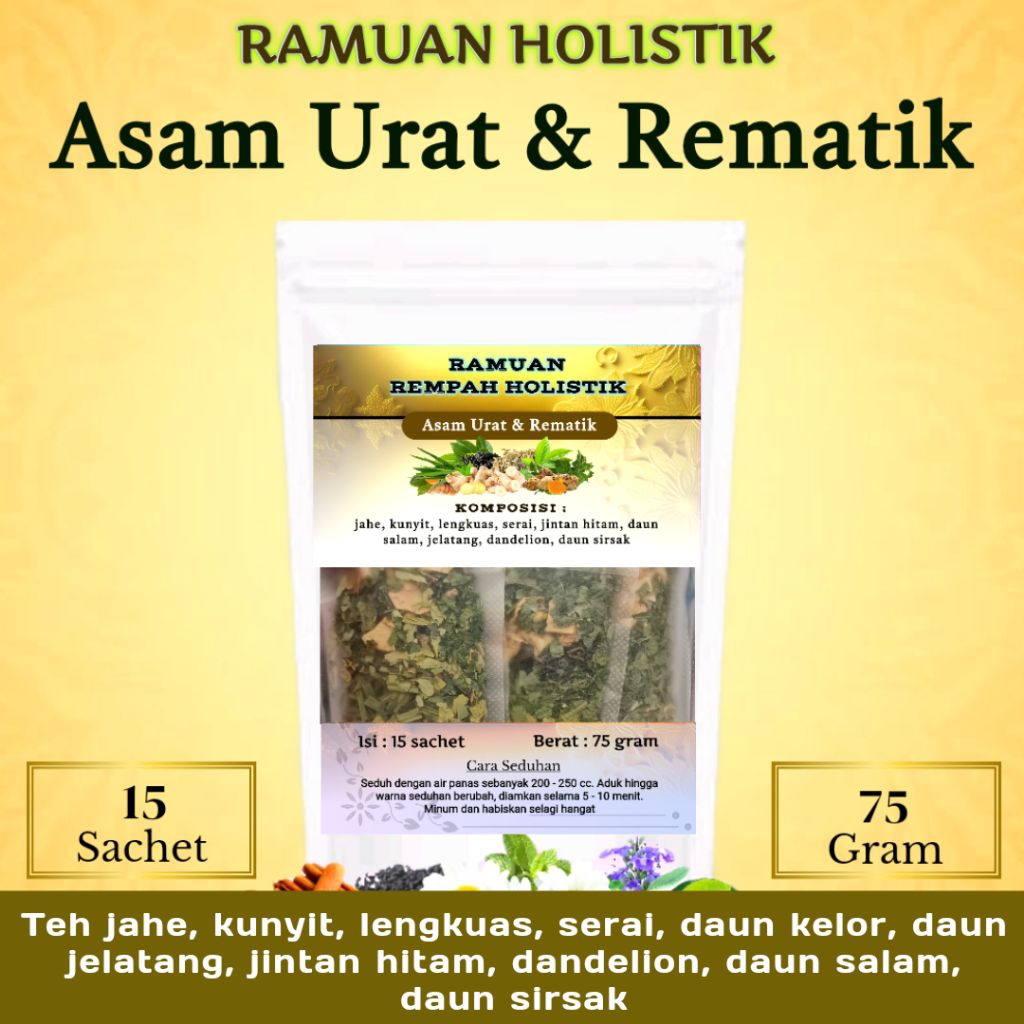 Jual Ramuan Holistik ASAM URAT | Teh Herbal Obat Asam Urat | Daun ...