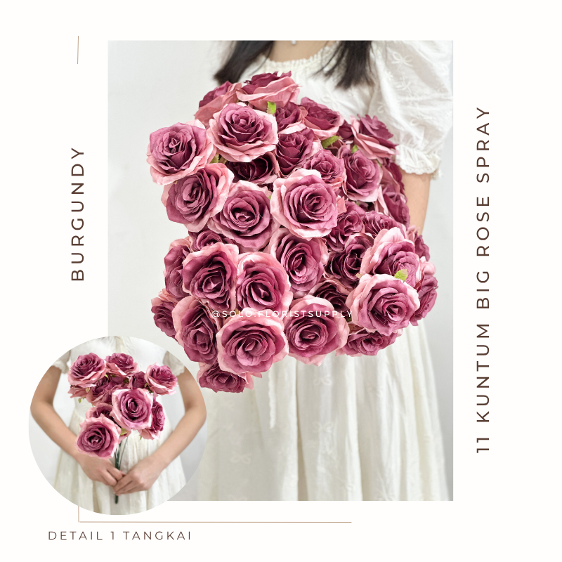 Jual 11 KUNTUM BIG ROSE SPRAY Bunga Mawar Rose Paris Kombinasi x11 ...