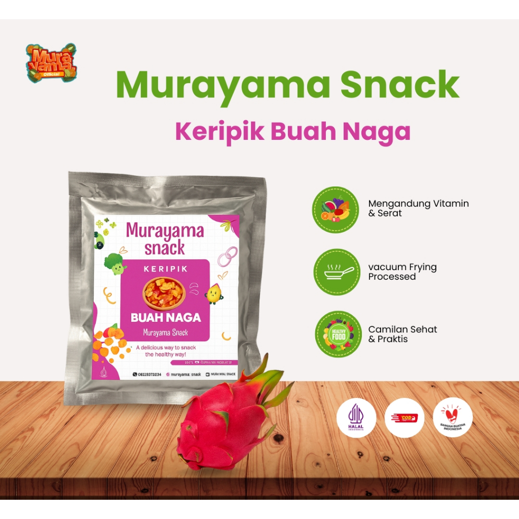 Jual KERIPIK BUAH NAGA 30GR MURAYAMA SNACK | Shopee Indonesia
