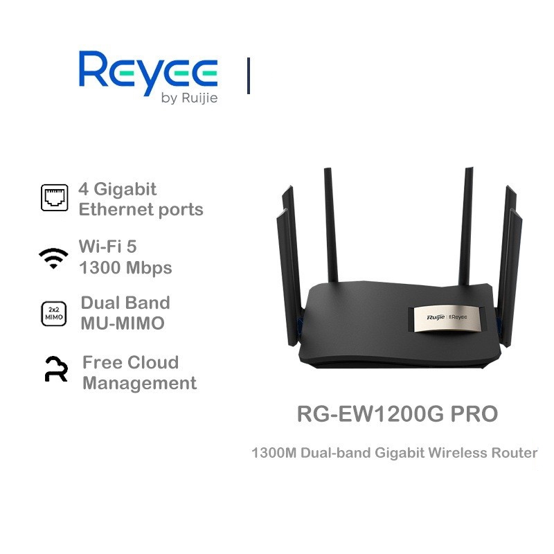Jual Ruijie Reyee RG-EW1200G Pro WiFI 5 1300M Dual band Gigabit Mini DC ...