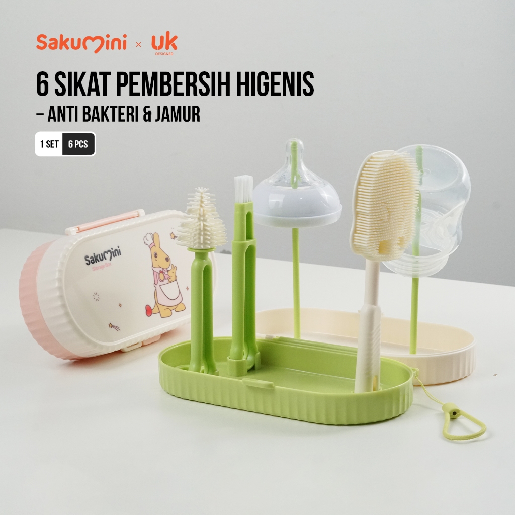 Jual Sakumini 6in1 Travel Brush Kit Bottle Cleaner Sikat Pembersih ...