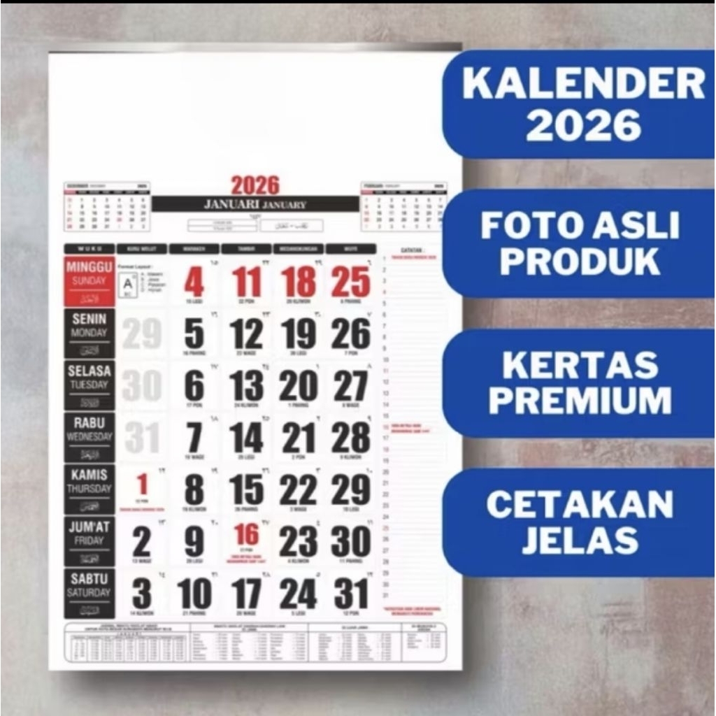 Jual PROMO KALENDER DINDING 2026 KALENDER MEJA 2026 BEST SELLER ...