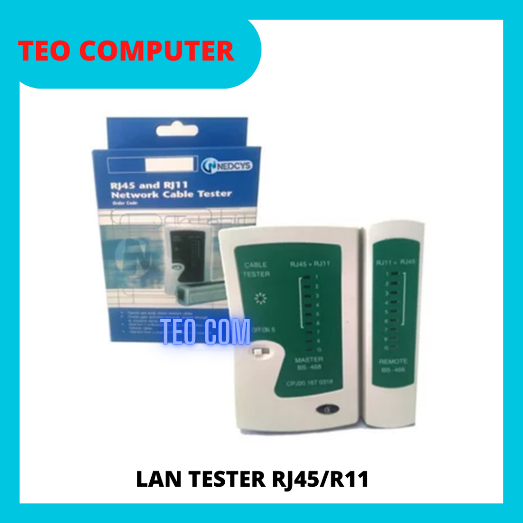 Jual LAN TESTER RJ45 RJ11 ALAT PENGUJI KABEL LAN RJ45 + RJ11 NETWORK ...