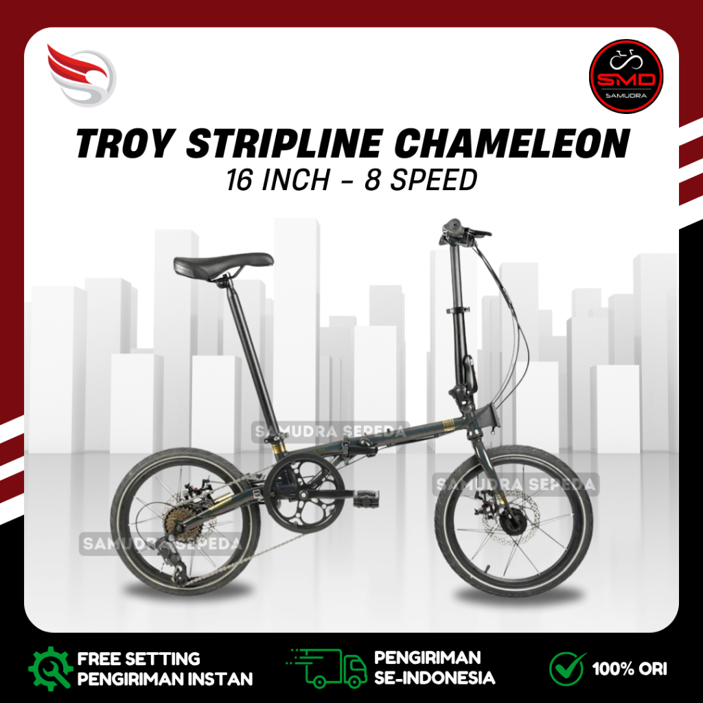 Jual Sepeda Lipat Anak dan Dewasa 16 Inch Merk Element Troy 8 Speed ...
