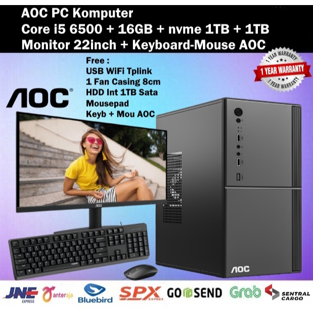 Jual AOC PC OFFICE , PC KOMPUTER AOC siap pakai INTEL CORE i5-6500 3 ...