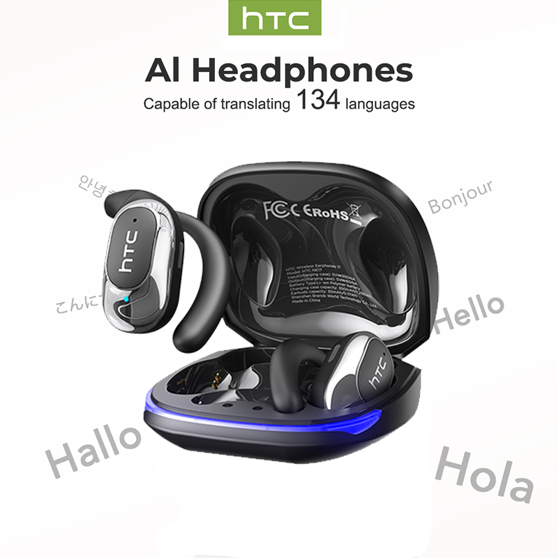 Jual HTC NE17 Bluetooth Headset BT6.0 Earphone AI Terjemahan Suara 134 Bahasa ENC Noise ...