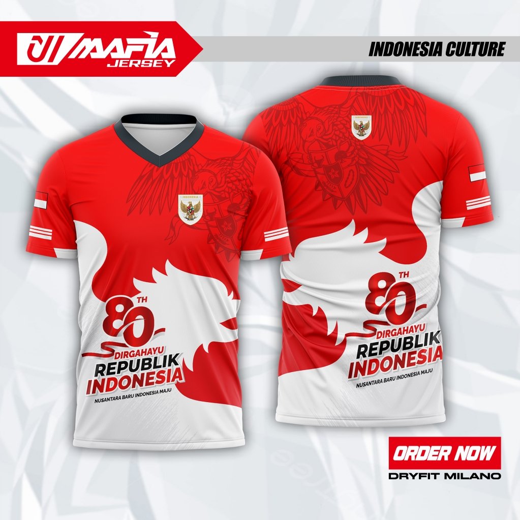 Jual JERSEY KAOS HUT RI / KAOS 17 AGUSTUS / KEMERDEKAAN V.4 TERBARU 2025 / KAOS MERAH PUTIH V.4 ...