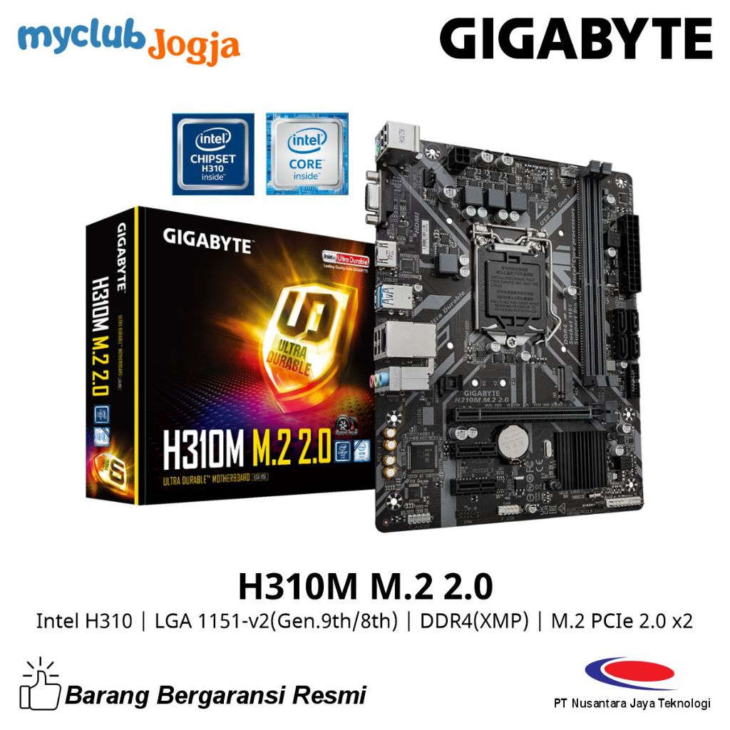 Jual GIGABYTE H310M M.2 2.0 Motherboard Intel H310 LGA 1151-v2 DDR4 XMP M2 PCIe Gen2 x2 Micro ...