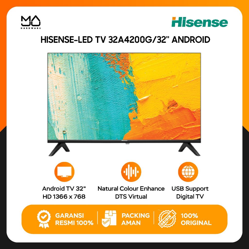 Jual Hisense Smart Android Digital TV 32 inch Full HD Bezeless 32A4200G ...