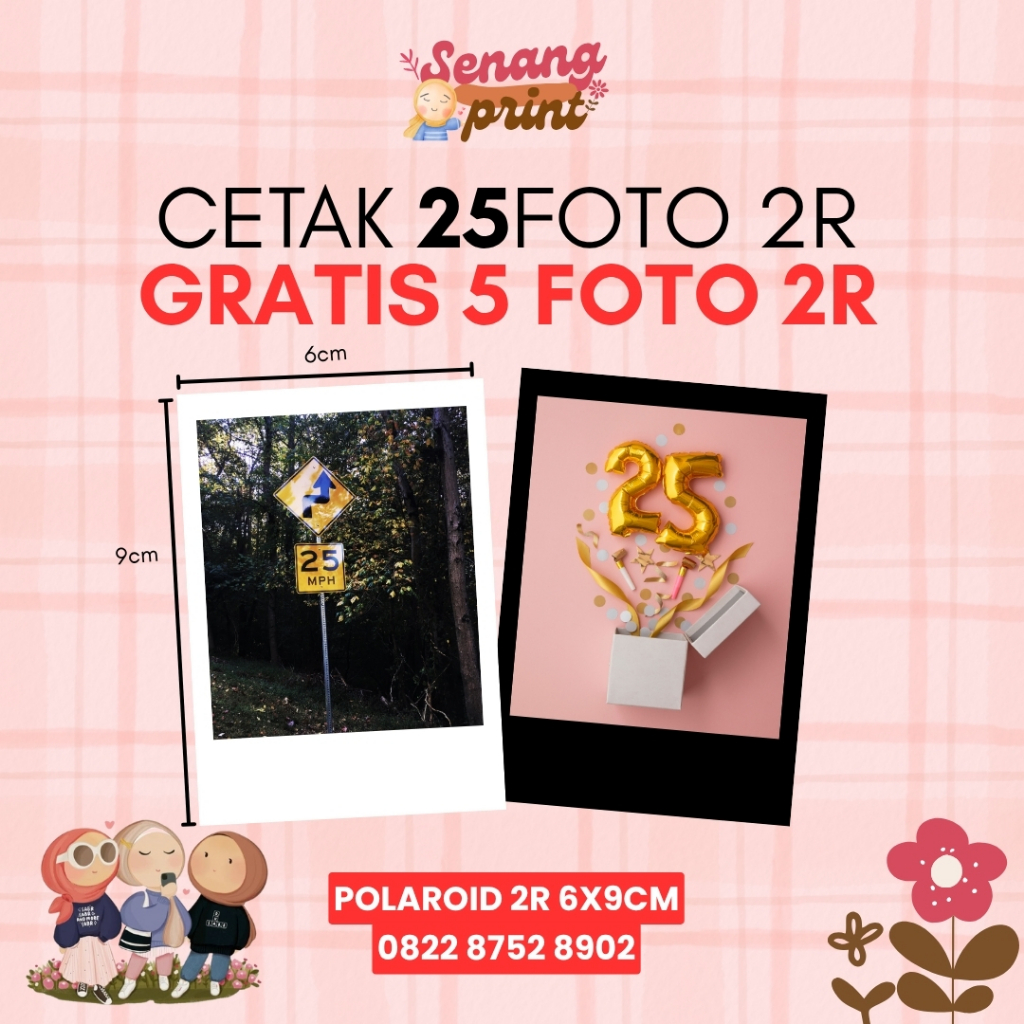 Jual CETAK FOTO 2R / CETAK POLAROID 2R / CETAK 2R ( 25 FREE = 5 ) | Shopee Indonesia