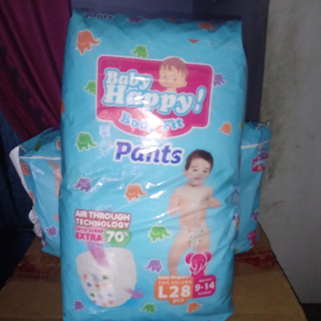 Jual pampers baby happy L28 .baby happy m20+2.fluffy m30+2.happy nappy ...