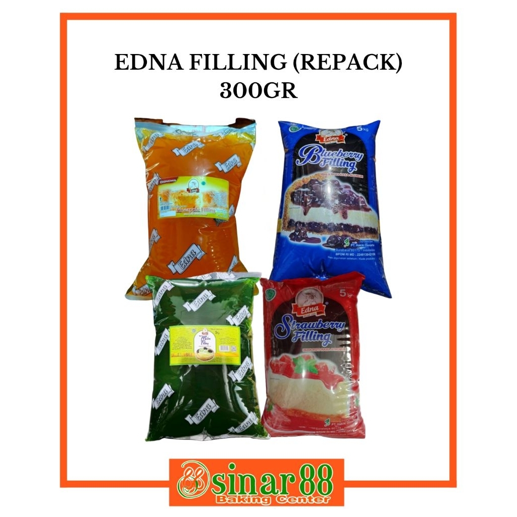 Jual Selai Edna Filling 300gr (Blueberry, Nanas, Strawberry, & Melon ...