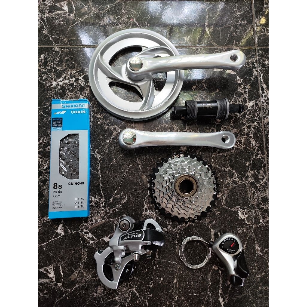 Jual Groupset Silver Shimano 7 Speed Altus M310 TX50 Ulir Drat ...