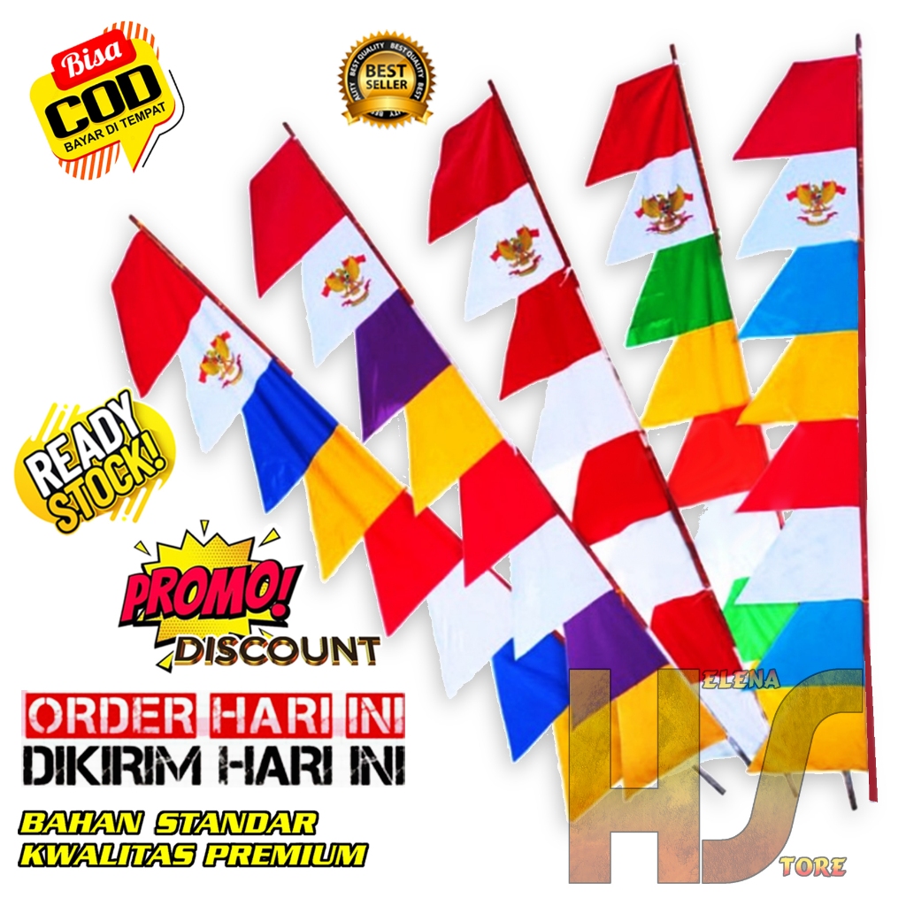 Jual BENDERA UMBUL-UMBUL GARUDA WARNA-WARNI MERAH PUTIH BAHAN PELES 8 KOTAK | Shopee Indonesia