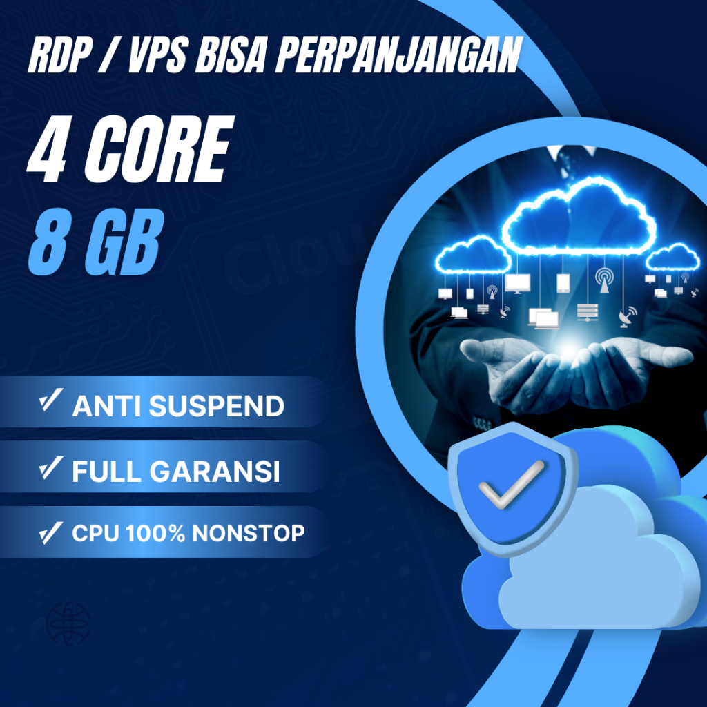 Jual RDP / VPS Ram 8GB 4 Core / 4 Vcpu Ram 8 GB Bulanan Mingguan Harian Tahunan Murah Windows ...