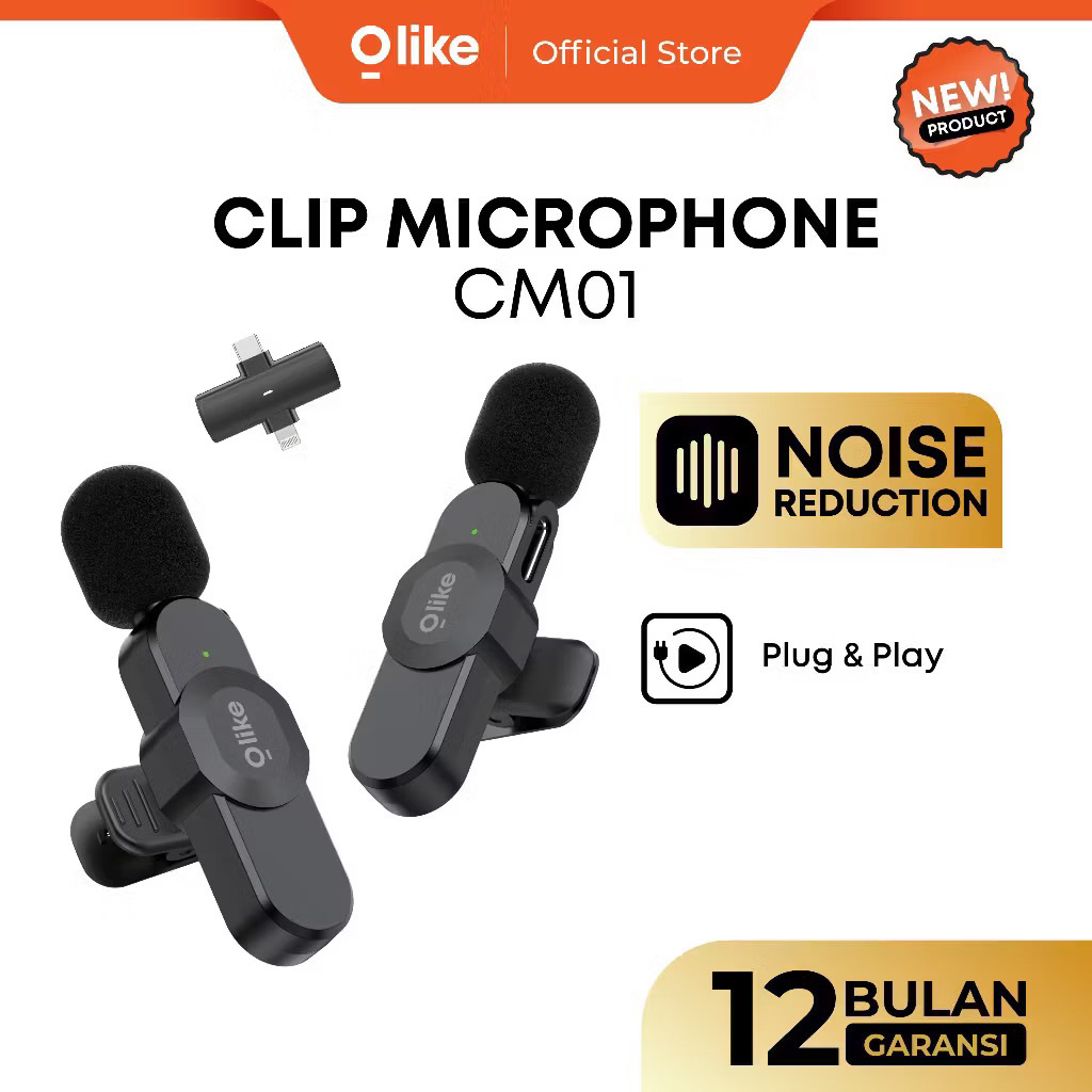 Jual CLIP MICROPHONE CM 01 ORIGINAL OLIKE TYPE C LIGHTNING COCOK UNTUK LIVE STRIMING NOISE FREE ...