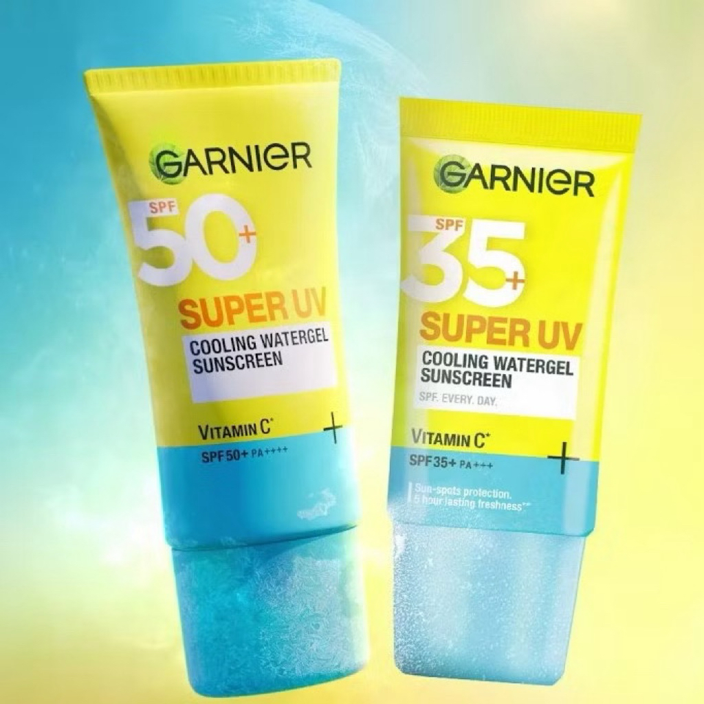 Jual GARNIER Super UV Cooling Water Gel Sunscreen SPF 35 & SPF 50 ...