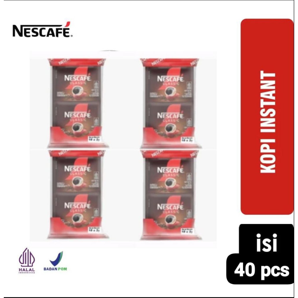 Jual Nescafe classic sachet 2gr (paket 4renceng/ 40sct) | Shopee Indonesia