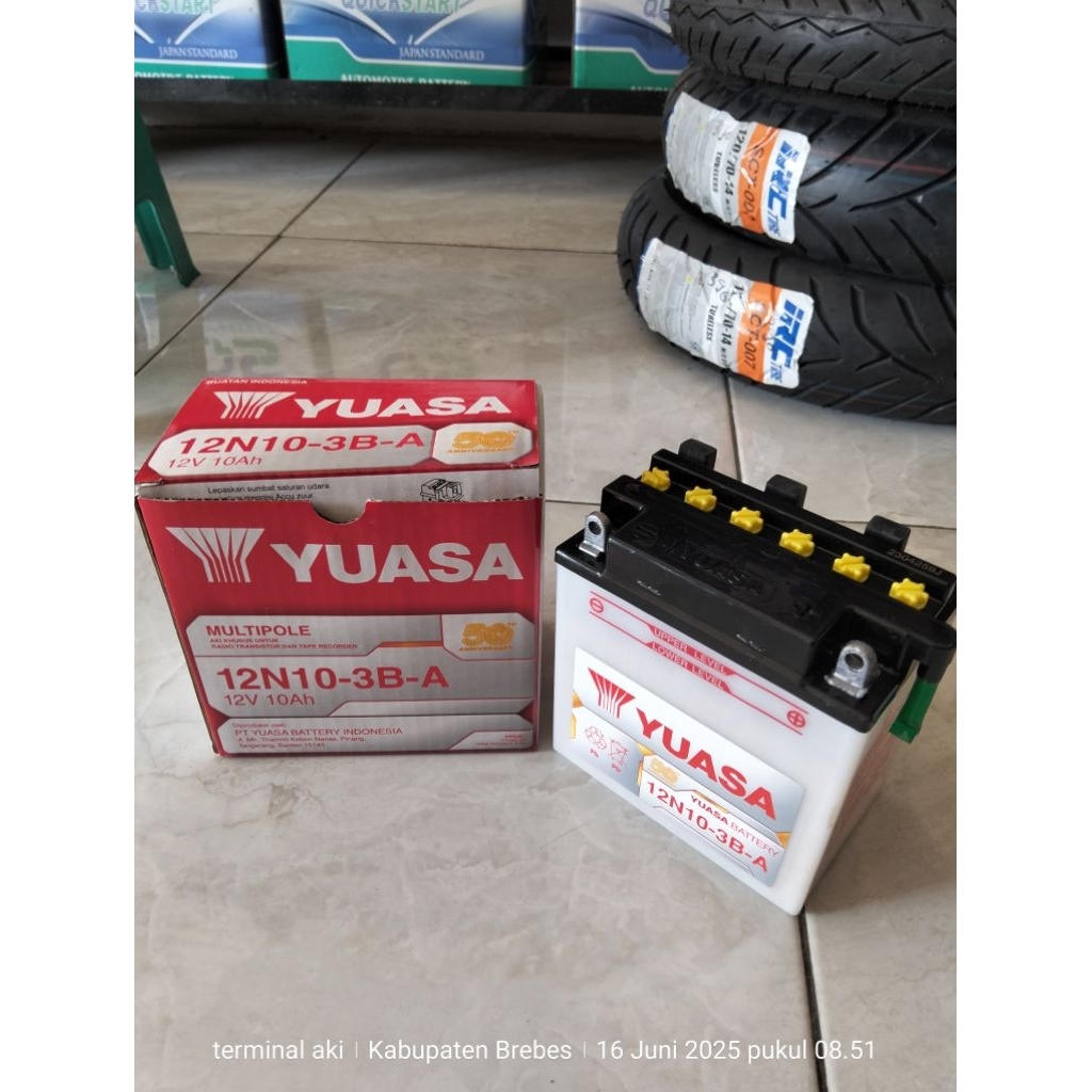 Jual AKI BASAH GENSET YUASA 12N10-3B-A MULTIPOLE 12V 10AH | Shopee Indonesia