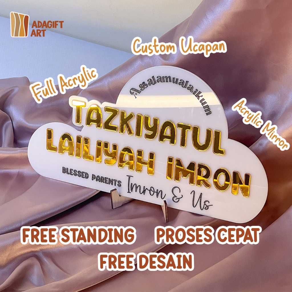 Jual Papan Nama Bayi Akrilik Cloude | Biodata Bayi | | Props Fotografi ...