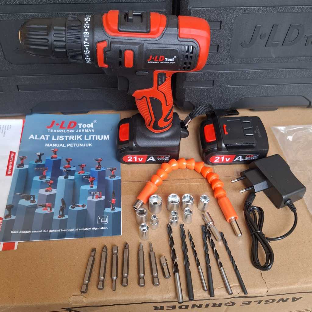 Jual JLD 21V mesin bor baterai set bor cas 10mm bor tangan bor tanpa ...