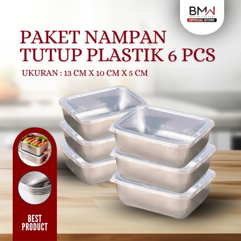 Jual BMW Kitchenware - Paket 6 Pcs Kotak Bekal Stainless Tempat Wadah ...