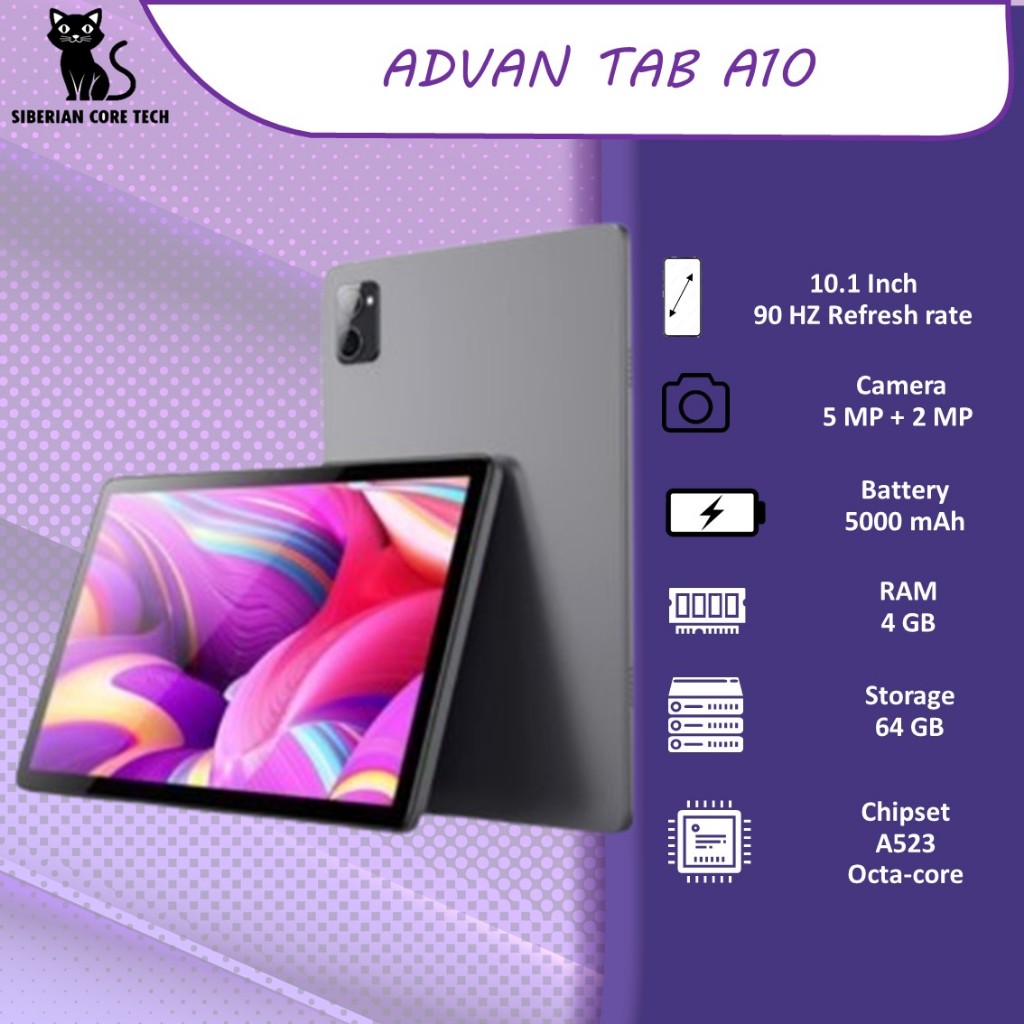 Jual ADVAN TAB A10 4GB/64GB 10.1"HD IPS GREY | GARANSI RESMI | Shopee ...