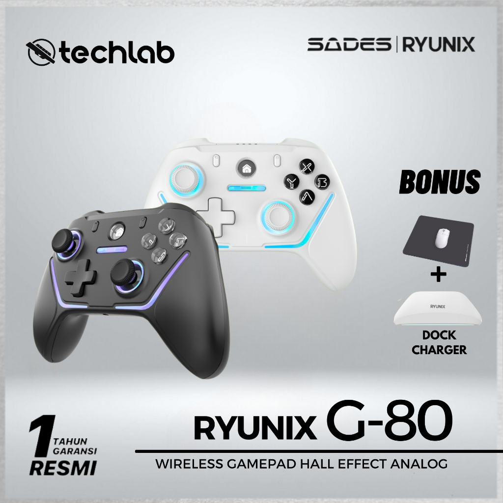 Jual Sades Ryunix G80 / G-80 Wireless Gamepad Hall Effect Analog Dual Mode | Shopee Indonesia