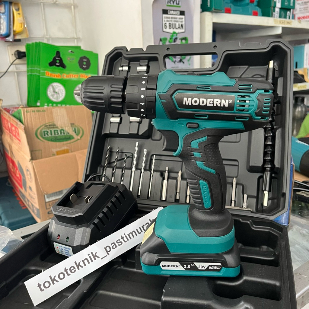 Jual Bor Cas Batrai 20V M-16/ Cordless IMPACT MODERN M16 10mm/ Borcas ...