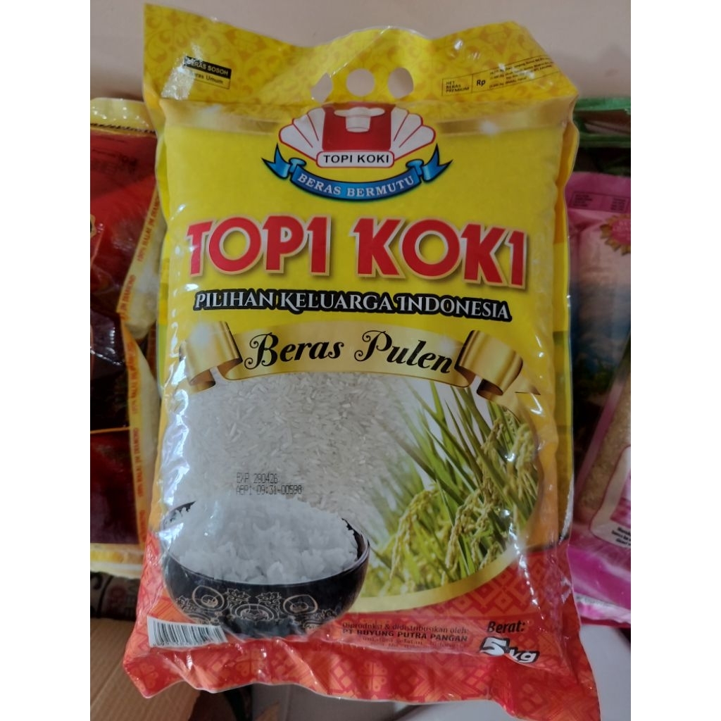 Jual Beras Topi Koki Pilihan Keluarga Indonesia Beras Pulen ( 5Kg/10Kg ...