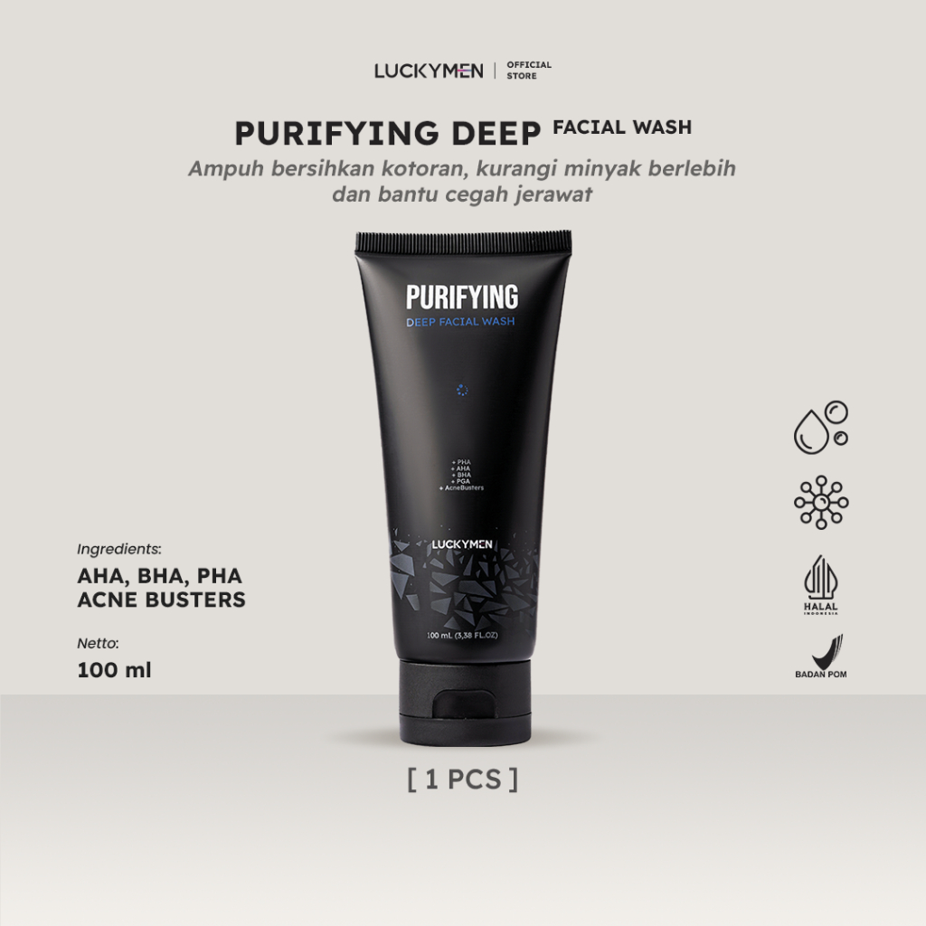 Jual [UPGRADE FORMULA] LUCKYMEN Purifying Facial Wash - Ampuh Bersihkan ...