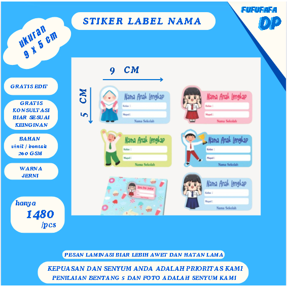 Jual Stiker Nama Buku Mapel Custom Anak TK, SD, SMP | Sticker Label ...