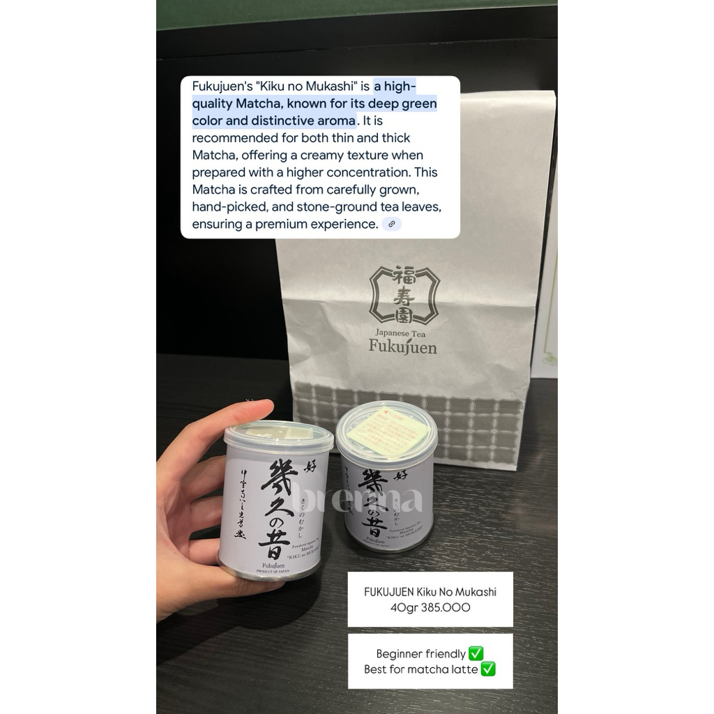 Jual Fukujuen Ceremonial Matcha Powder || Kyoto Japan Matcha | Shopee ...