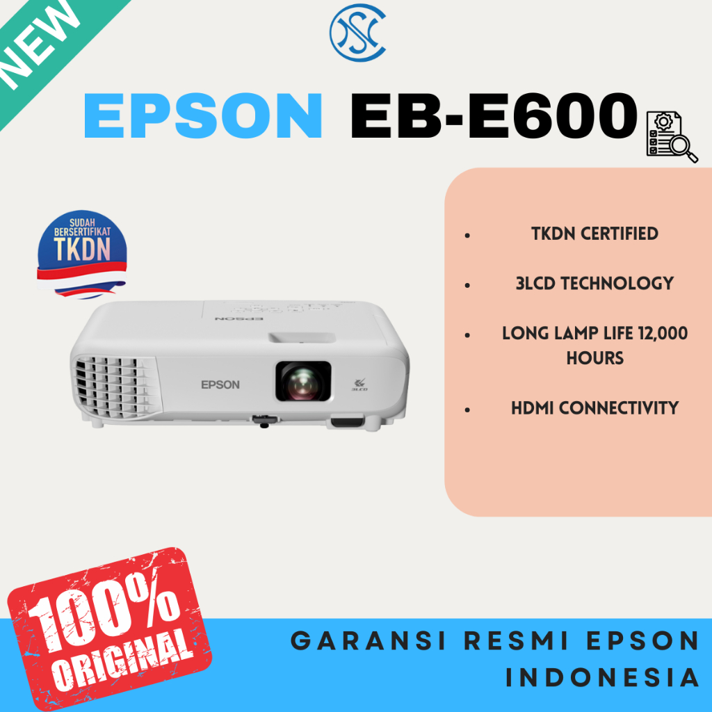Jual PROYEKTOR EPSON EB-E600 XGA 3LCD TKDN PENERUS EB-E500 | Shopee Indonesia