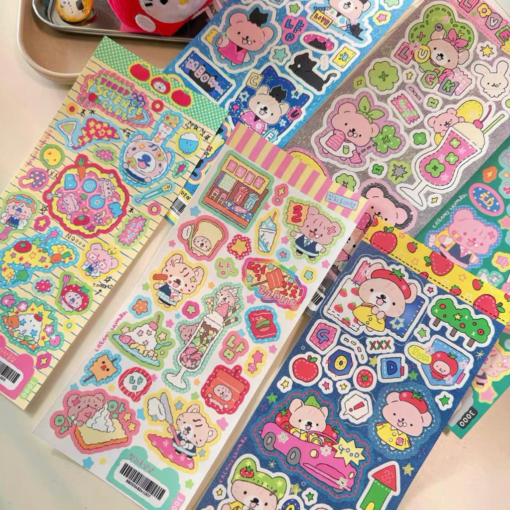 Jual sticker deco bear gambar beruang dekorasi journal readystock B2350 ...
