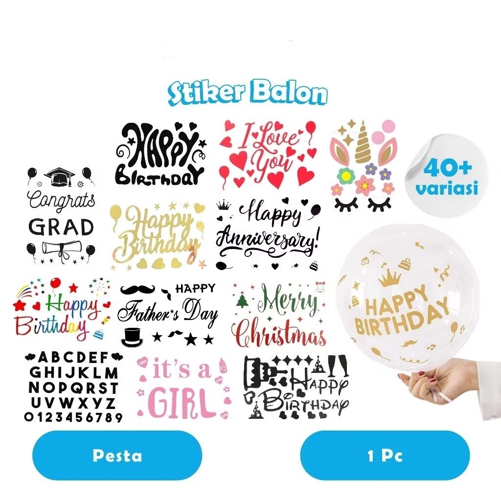 Jual LENGKAP Stiker Balon BOBO PVC sticker ulang tahun Graduation ...