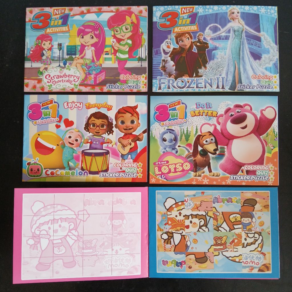Jual buku mewarnai 3in1 coloring sticker puzzle, activities 1pcs ...