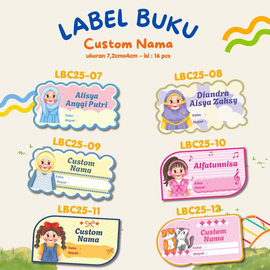 Jual STICKER LABEL BUKU PELAJARAN KARAKTER LUCU LEMBARAN UNIK CUTTING ...