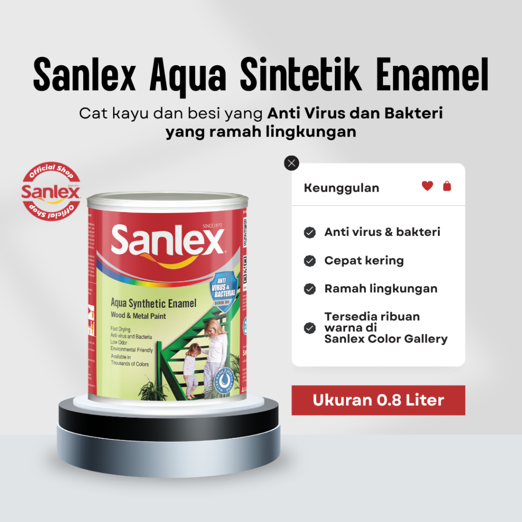 Jual Sanlex Aqua Sintetik Enamel & Primer - Cat Kayu dan Besi Anti ...