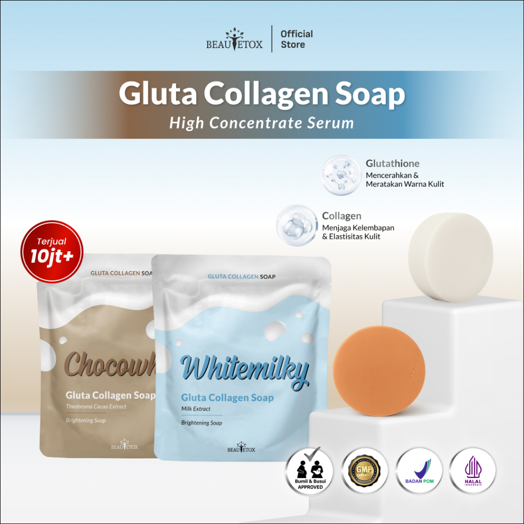 Jual Beautetox Gluta Collagen Soap Whitemilky Chocowhite Sabun Pemutih ...