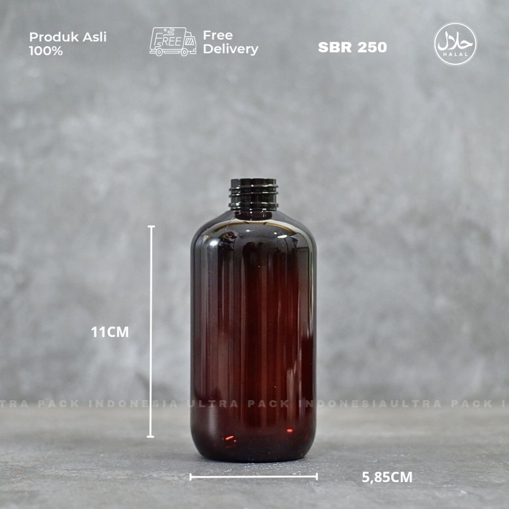Jual BOTOL PET SBR 250ML AMBER [ ONLY BOTTLE ] | Shopee Indonesia