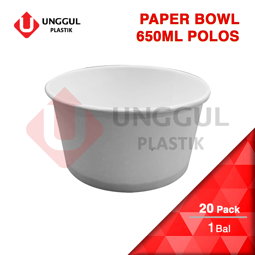 Jual PAPER BOWL 650ML POLOS / DUS | Shopee Indonesia